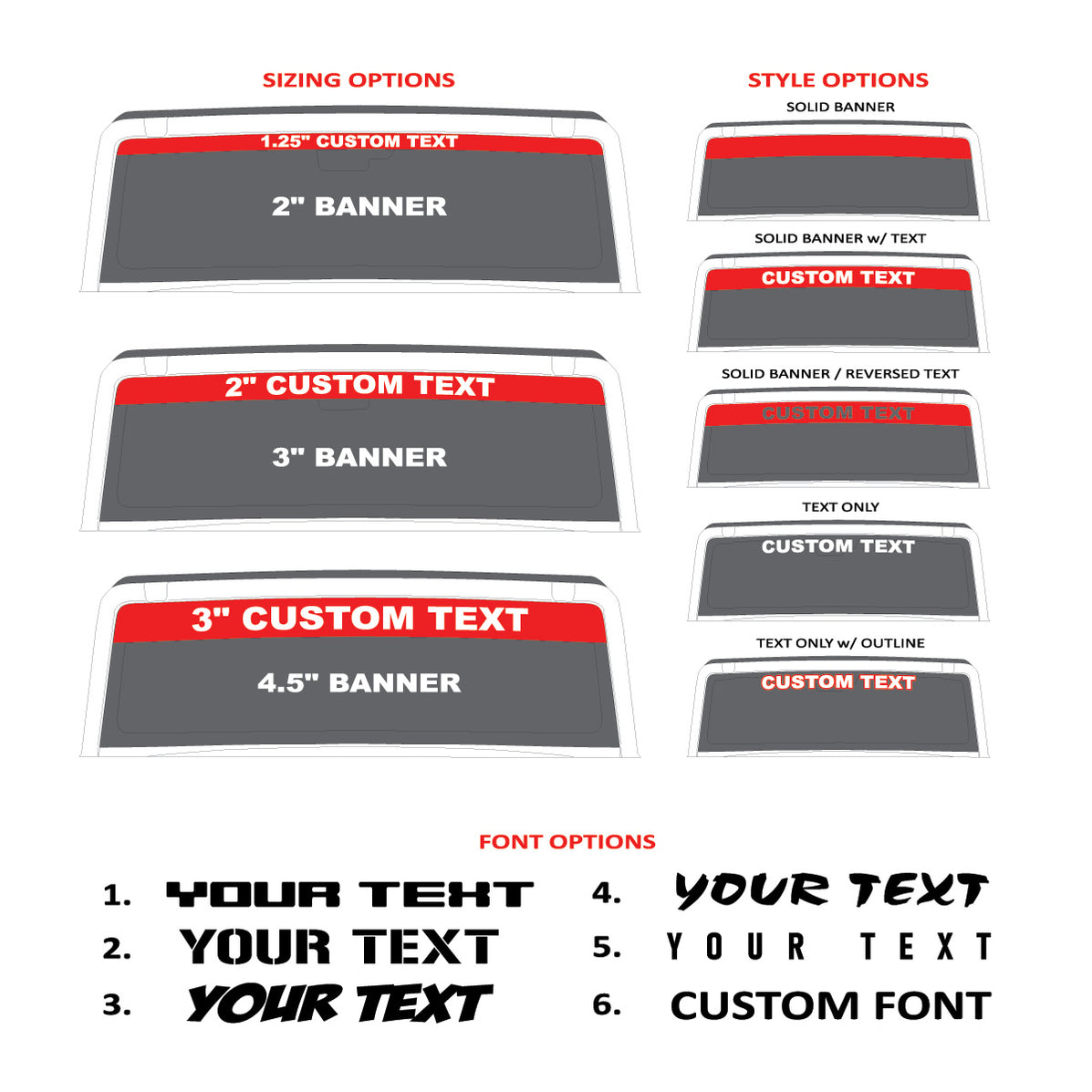 Bronco Windshield Banners — Underground Graphics