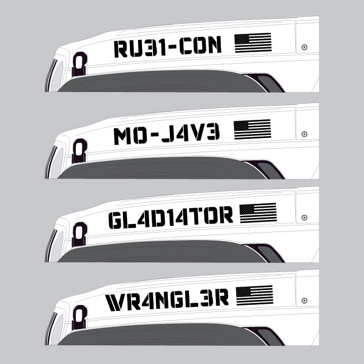 Military / Alphanumeric Vinyl Hood Decals — Underground Graphics