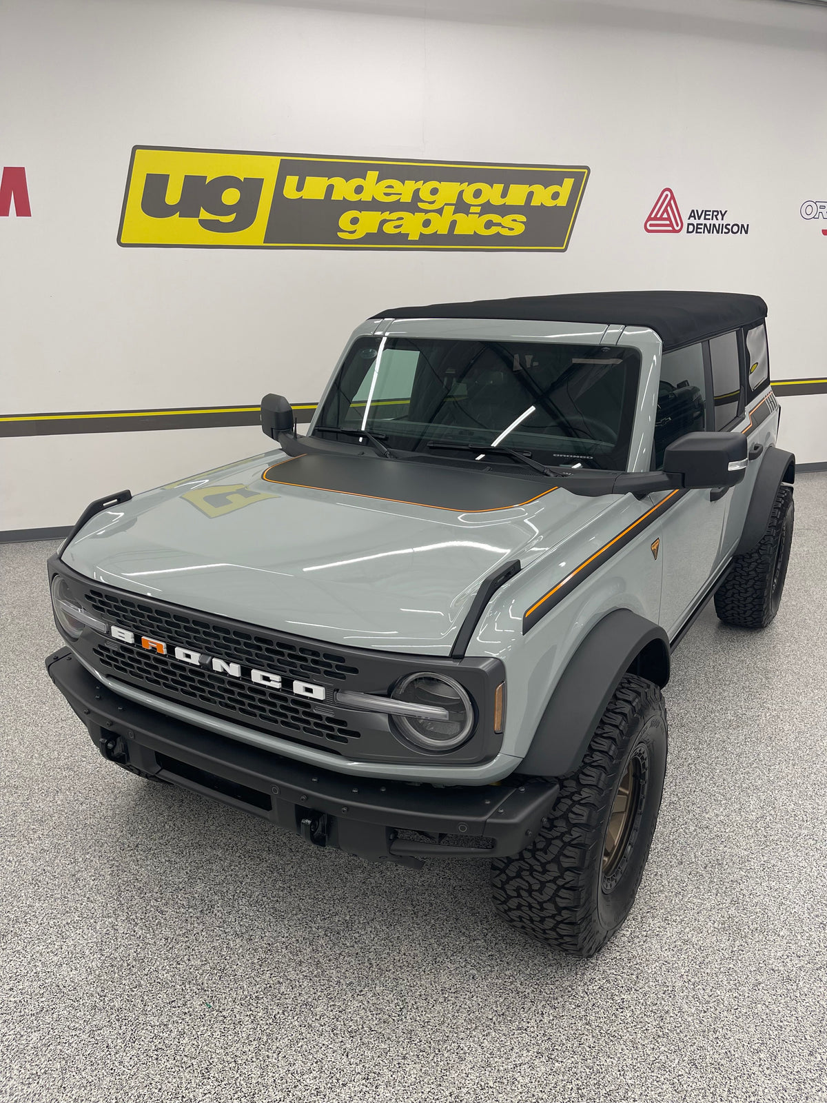 Bronco Hood Overlay (2 color) — Underground Graphics