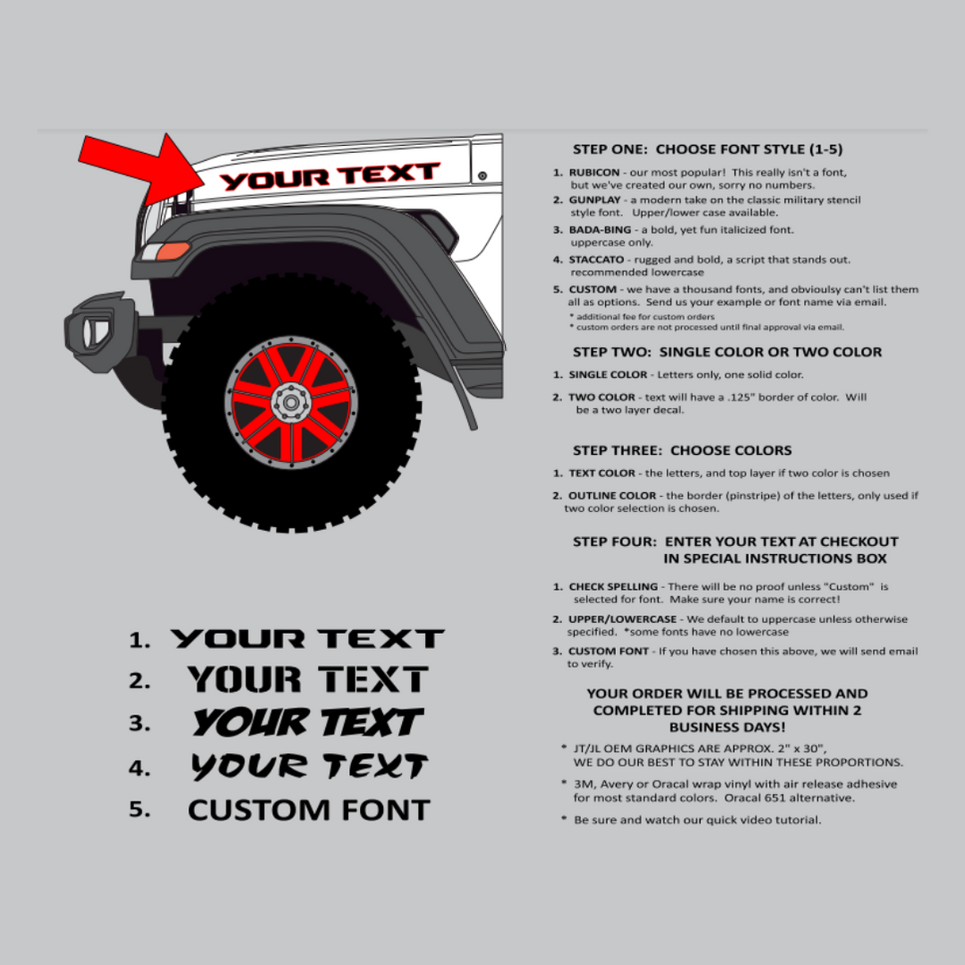 Jeep Names (Sold As A Pair) — Underground Graphics