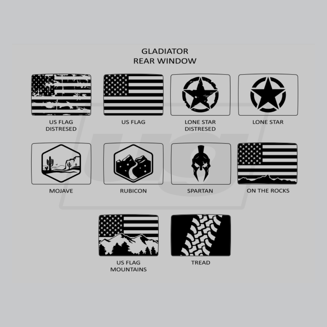 Jeep Gladiator Rear Window Decals — Underground Graphics